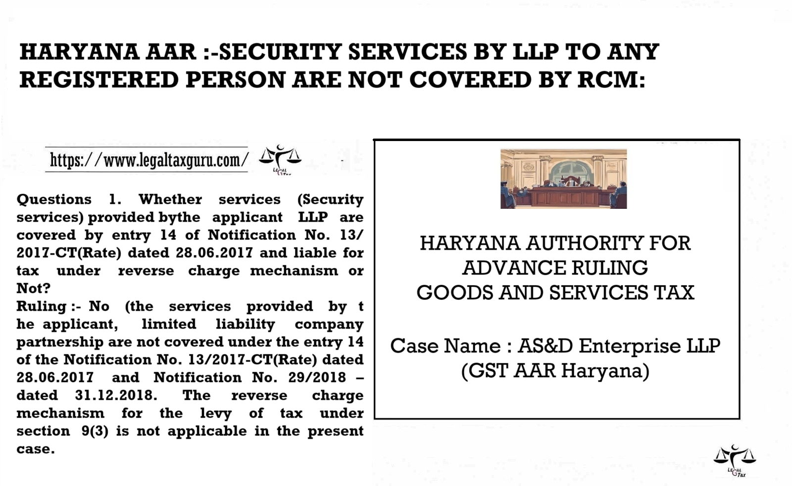 AS&D Enterprise LLP GST AAAR HARYANA | Legal Tax Guru | Criminal ...
